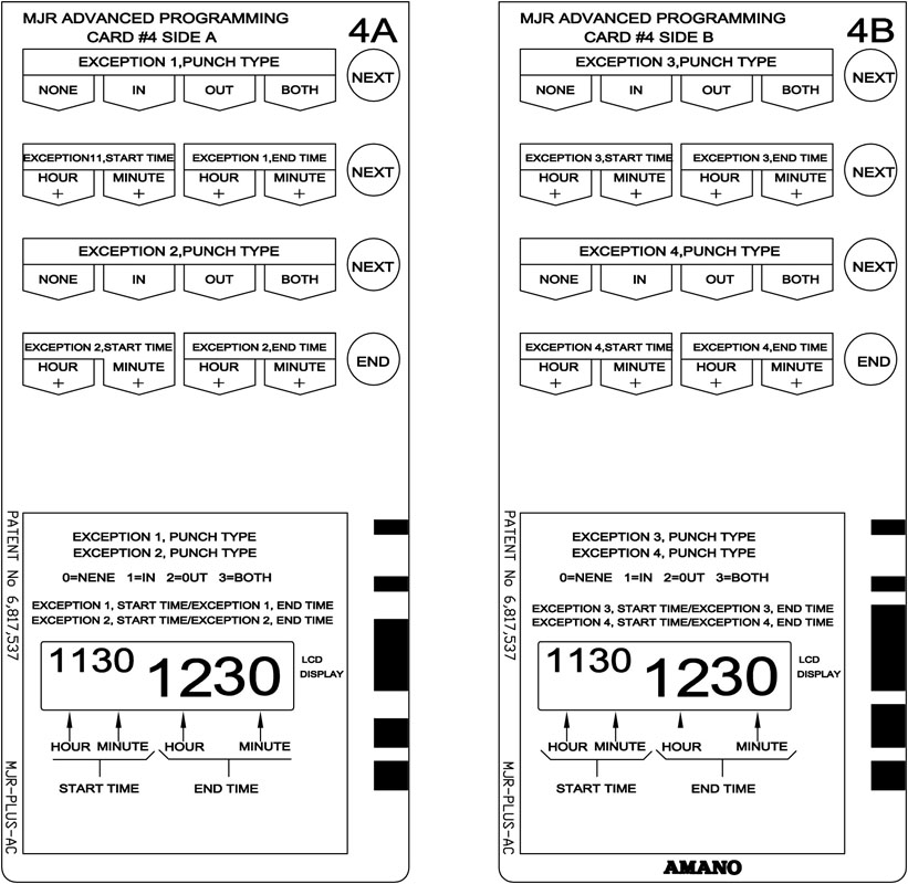 Article - Amano MJR-Plus Programming Cards