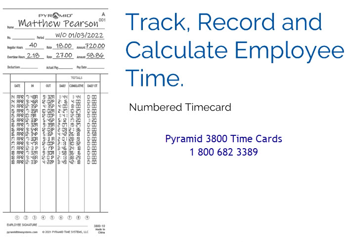 Employee Time Clocks - Pyramid 3800 Self-Totaling Punch Clock 50 ...