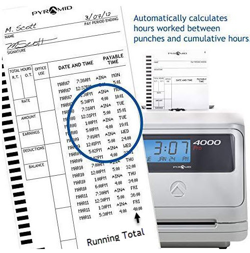 Employee Time Clocks - Pyramid 4000PRO 50 employee time clock Pyramid ...